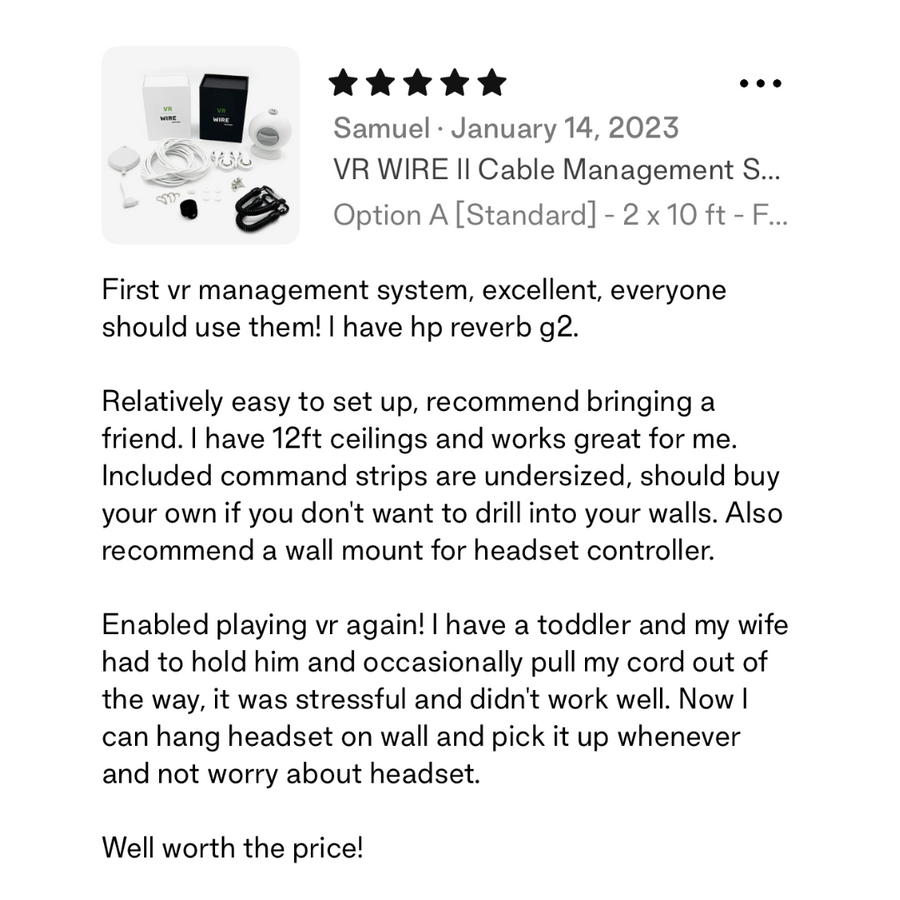 VR WIRE II - The Ultimate VR Cable Management System – LORD OF LEISURE VR
